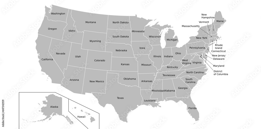 Name of the USA, United States Countrys America Map. Vector file SVG ...