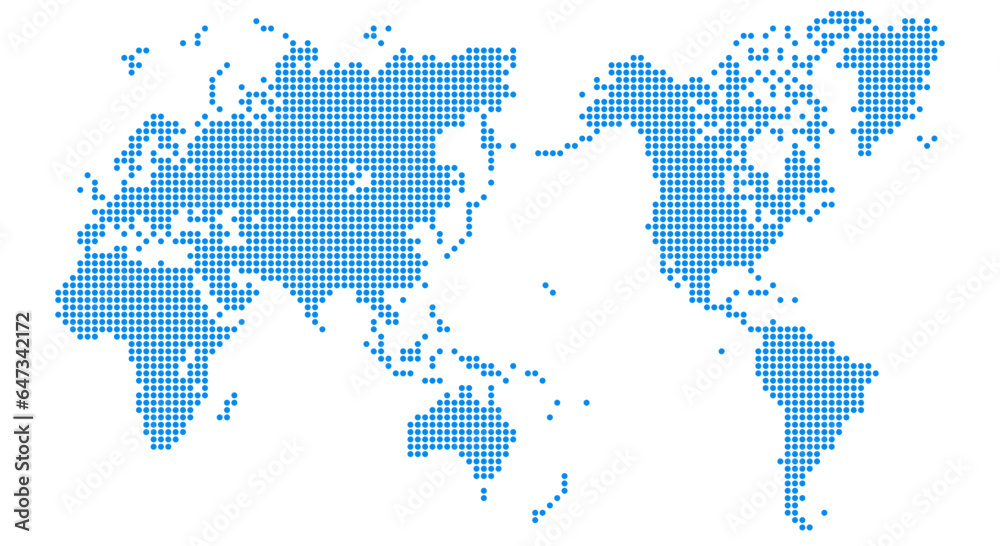 Vetor de Halftone world map isolated. Vector illustration. Dotted map ...