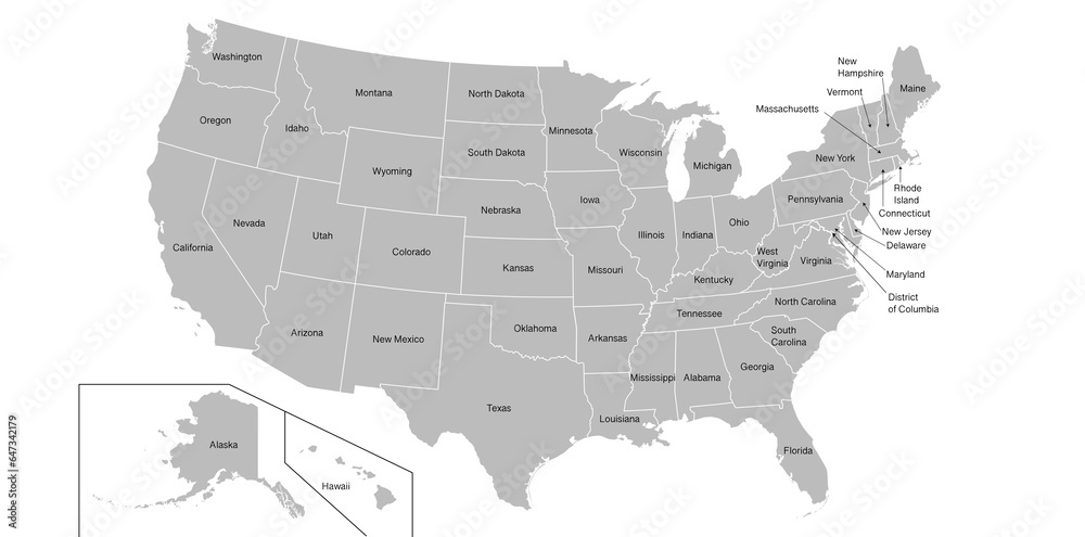 Name of the USA, United States Countrys America Map. Vector file SVG ...