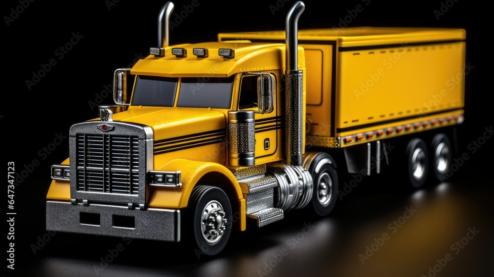 Miniature toy truck with a rugged and muscular design, featuring large ...
