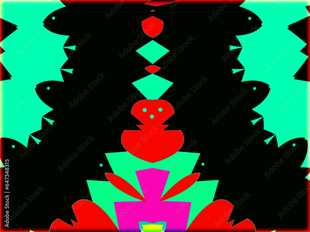 Abstract, Multiple Shapes, Patterns, and 3d Design, within a Border ...