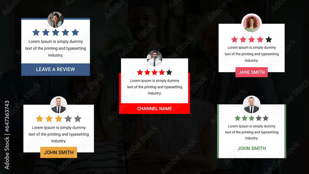Mini Review Blocks With Rating Stars Stock Template | Adobe Stock