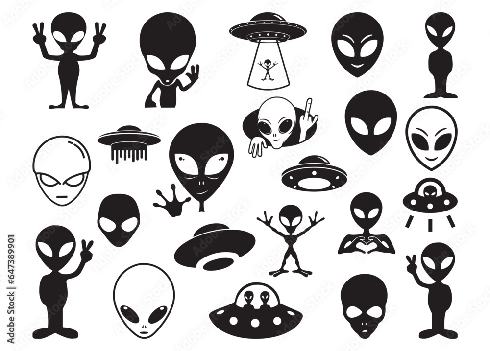 Aliens UFO vector bundle, Aliens clipart, UFO clipart, Aliens ...