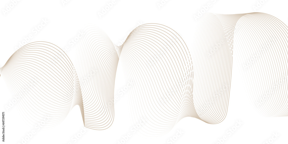Abstract curved lines on white paper background. Abstract wave line for ...