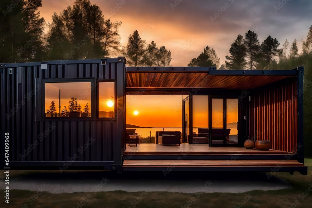 shipping container homes, modern, cozy, luxury, wooden roof, big house ...