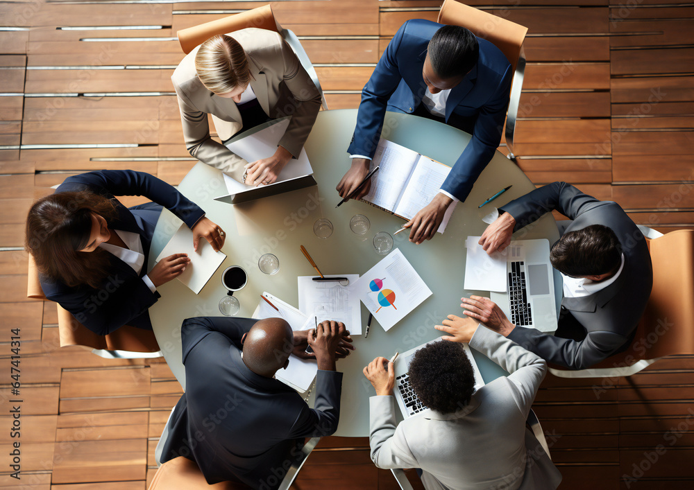 Diverse Business Team Around a Round Table: Ideal for Corporate ...