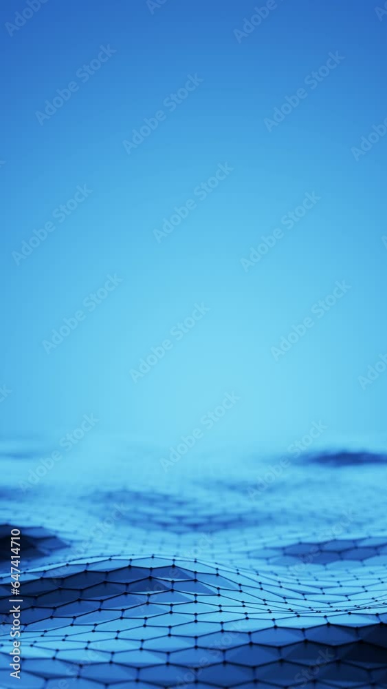 Looping abstract blue wireframe animated background. Animation for your ...
