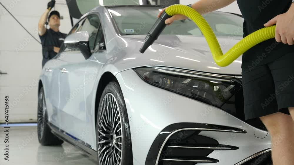 Manual wash for perfect clean car. Cleaning car using high pressure ...