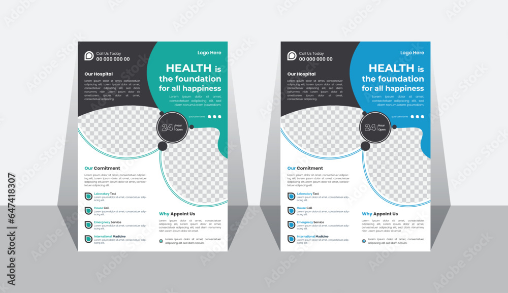 New medical flyer design. Modern and corporate design template, simple ...