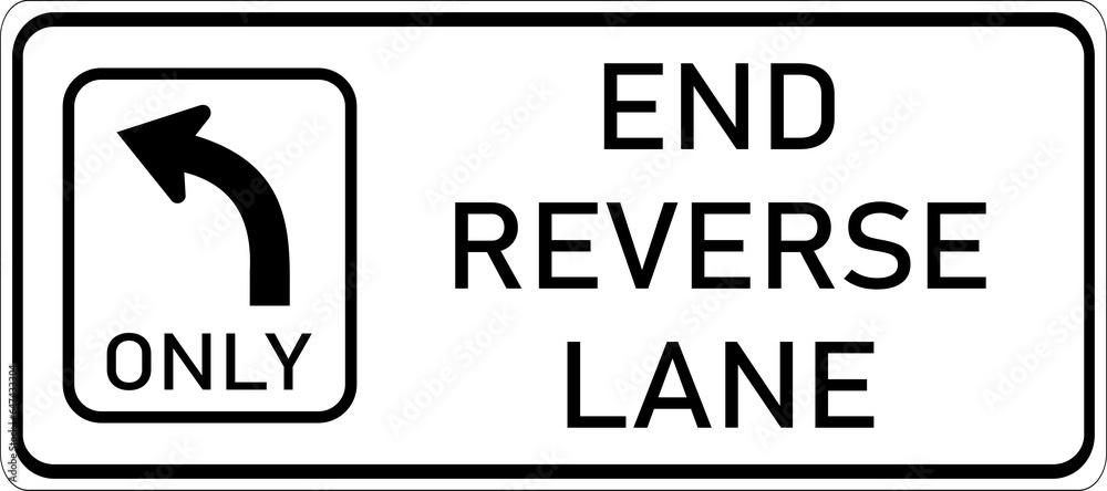 Transparent PNG of a Vector graphic of a usa End Reverse Lane highway ...