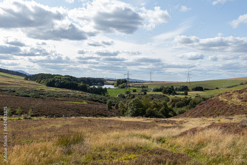 Landscape in Scotland. View of the beautiful Scottish countryside in ...