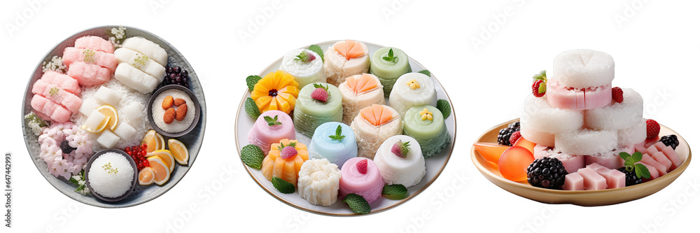Png Set Snow White Rice Cake a type of Korean food transparent ...