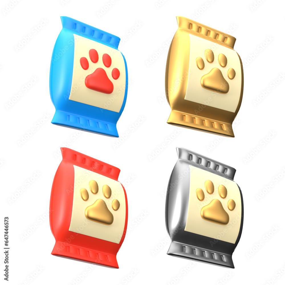 PNG 3d Icon Pet Life, pet food in packaging, cartoon style Stock ...