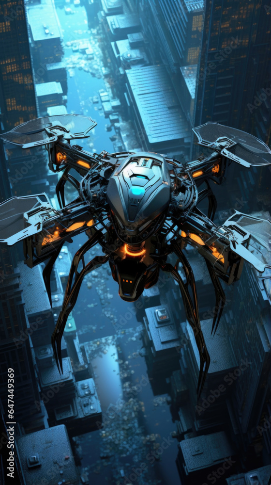 Fotografia do Stock: A CyberSpy is depicted using a sophisticated drone ...