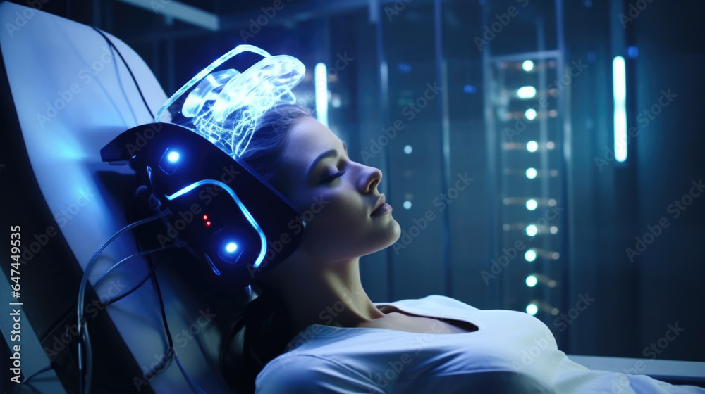 A CyberPsychologist uses advanced biometric sensors to record brain ...