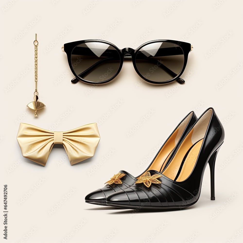 Fashion Icons: Icons of a high heel, dress, and sunglasses for fashion ...