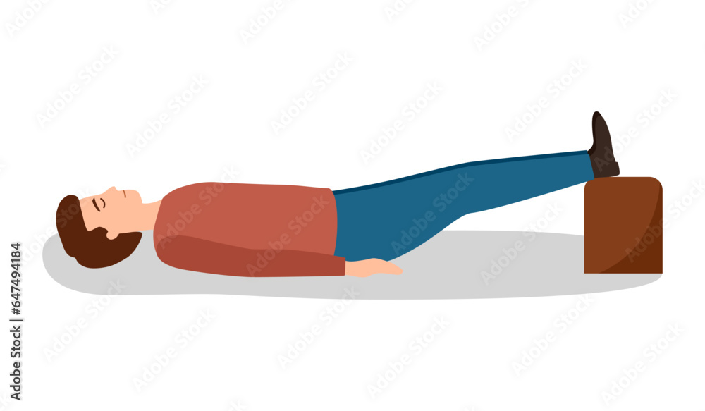 Fainting first aid. Unconscious man on the floor in flat design on ...