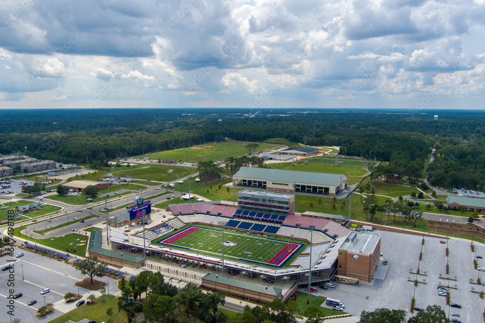 Aerial view of the University of South Alabama football stadium Stock ...