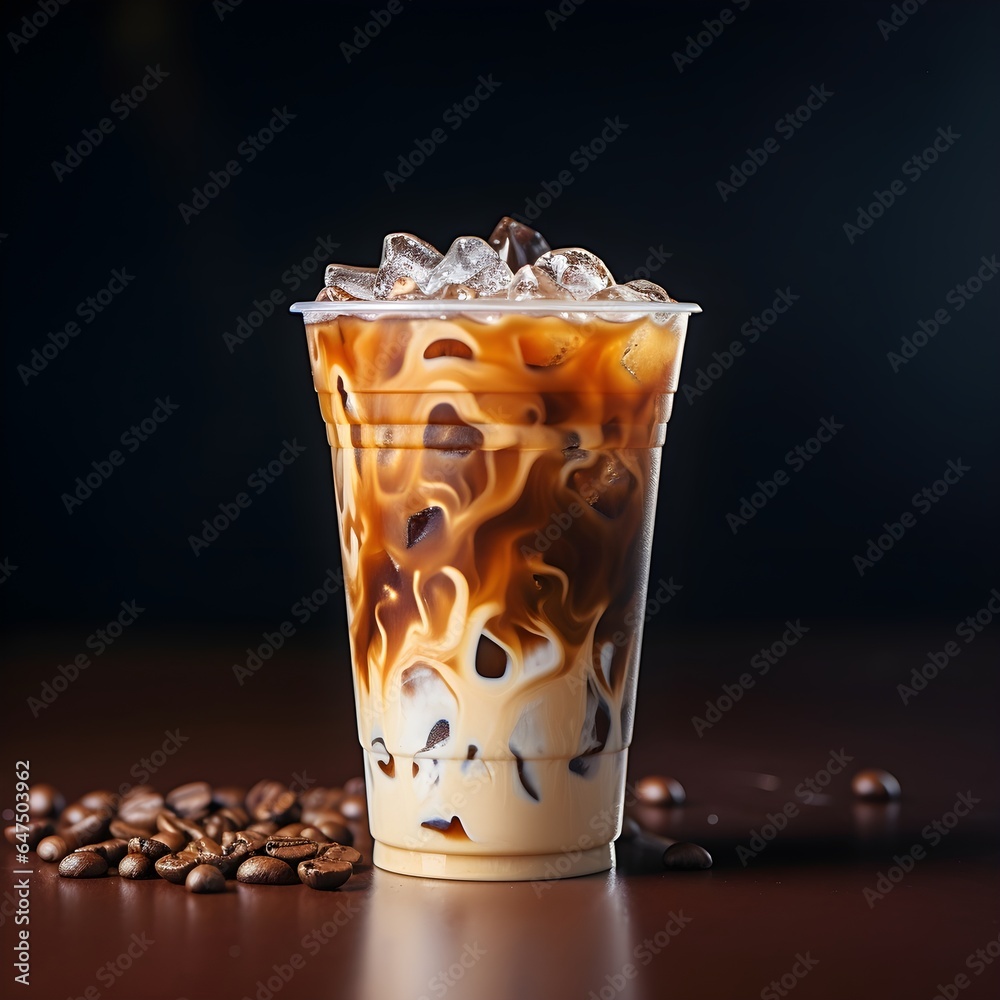 Iced coffee, featuring a chilled glass filled with cold brew, coffee ...