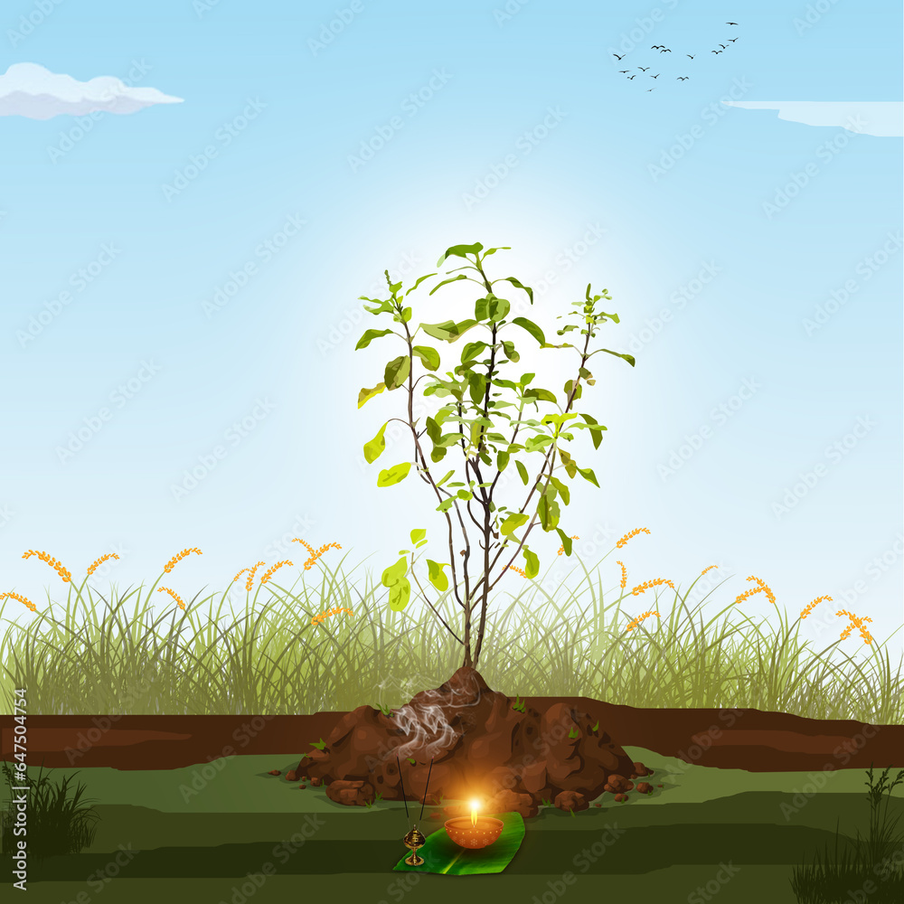 Illustration Of kati Bihu Happy Kati Bihu , Assamese third bihu, Indian ...