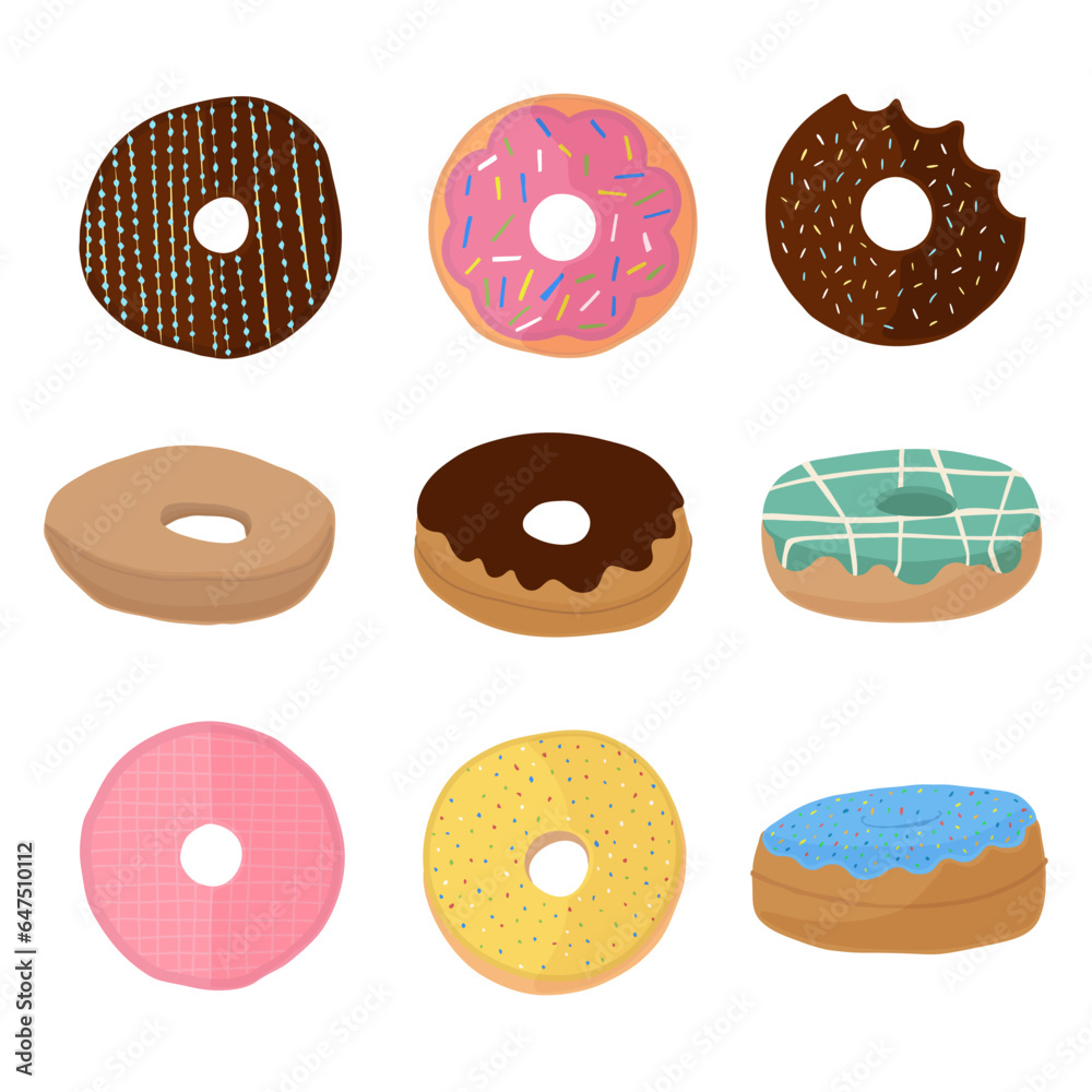 Donut with Sprinkles. Doughnut Vector and Art clip Design. Vector Icon ...