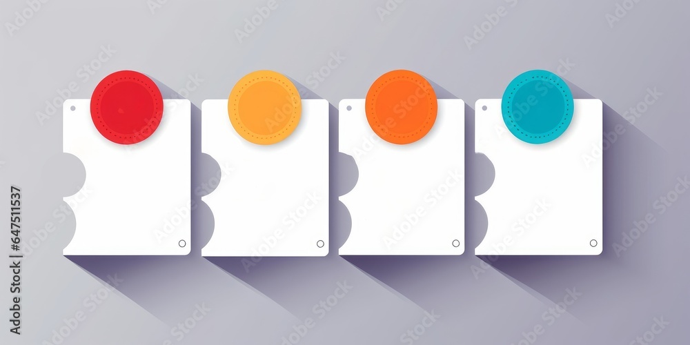 Text box design with note papers. Infographic presentation 4 steps ...