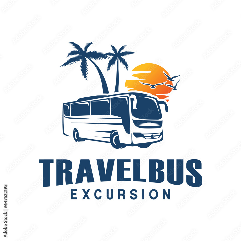 Bus logo design vector. Travel bus logo Stock Vector | Adobe Stock