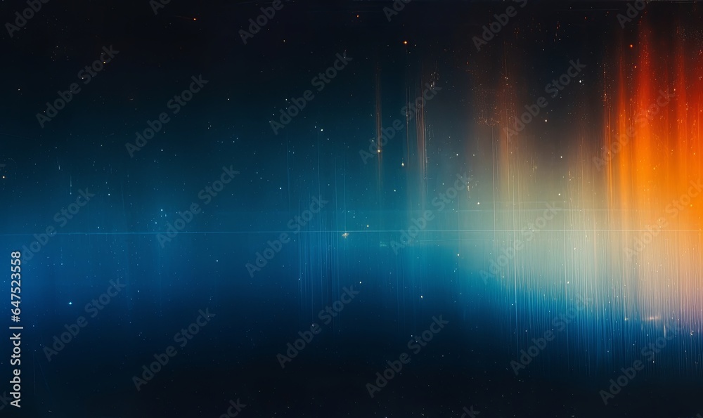 Dust scratch overlay. Light flare. Old film texture. Orange blue white ...