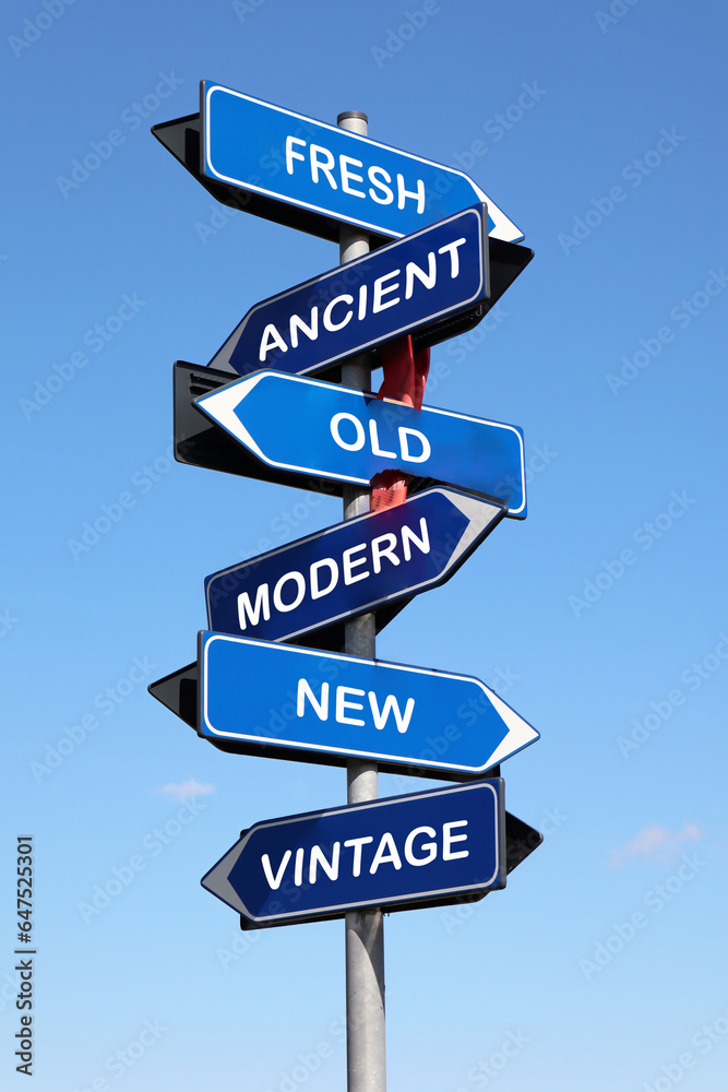 Old new road sign concept. New vs old street sign. Stock Photo | Adobe ...
