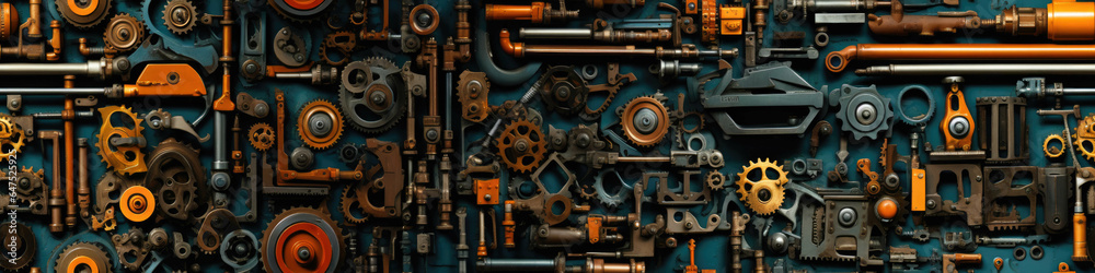 intricate mechanical world, picture full of micro mechanical elements ...