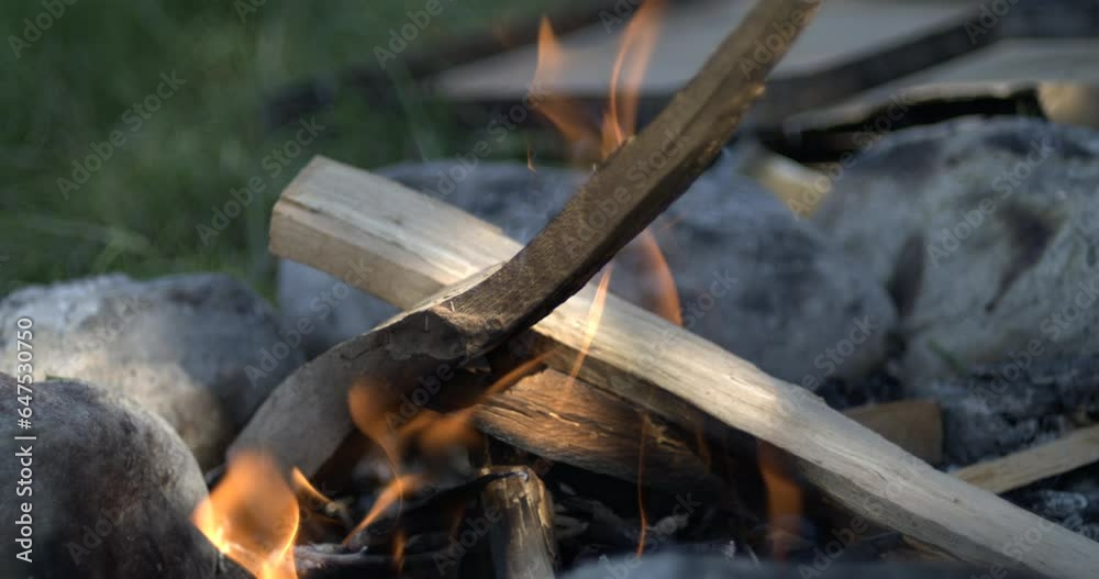 Camping Day Bonfire by Lake in High-Speed Capture, Lakeside Fire with ...
