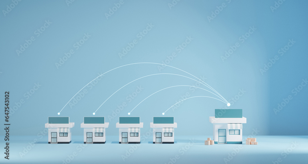 Business sale growth and expand shop franchise concept, Store ...