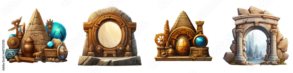 Ancient Relics clipart collection, vector, icons isolated on ...