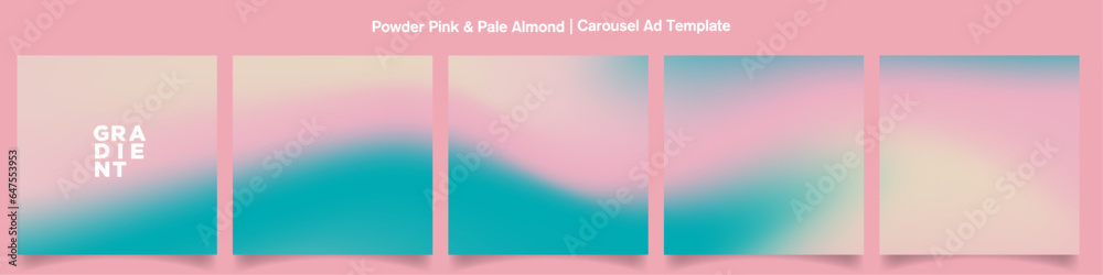 Soft Pink Gradient Carousel Ad Template. Powder Pink and Almond ...