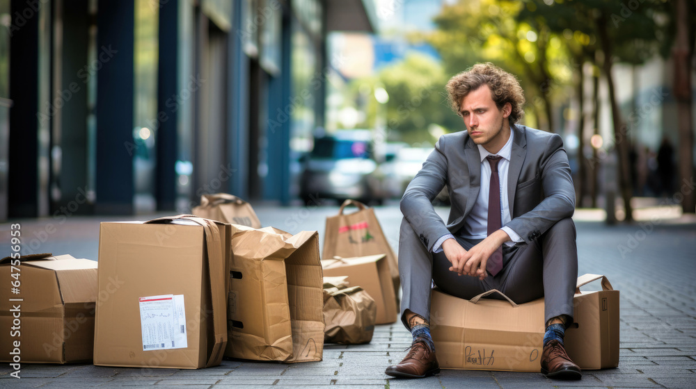 a poignant depiction of despair: a sorrowful individual seated on a ...