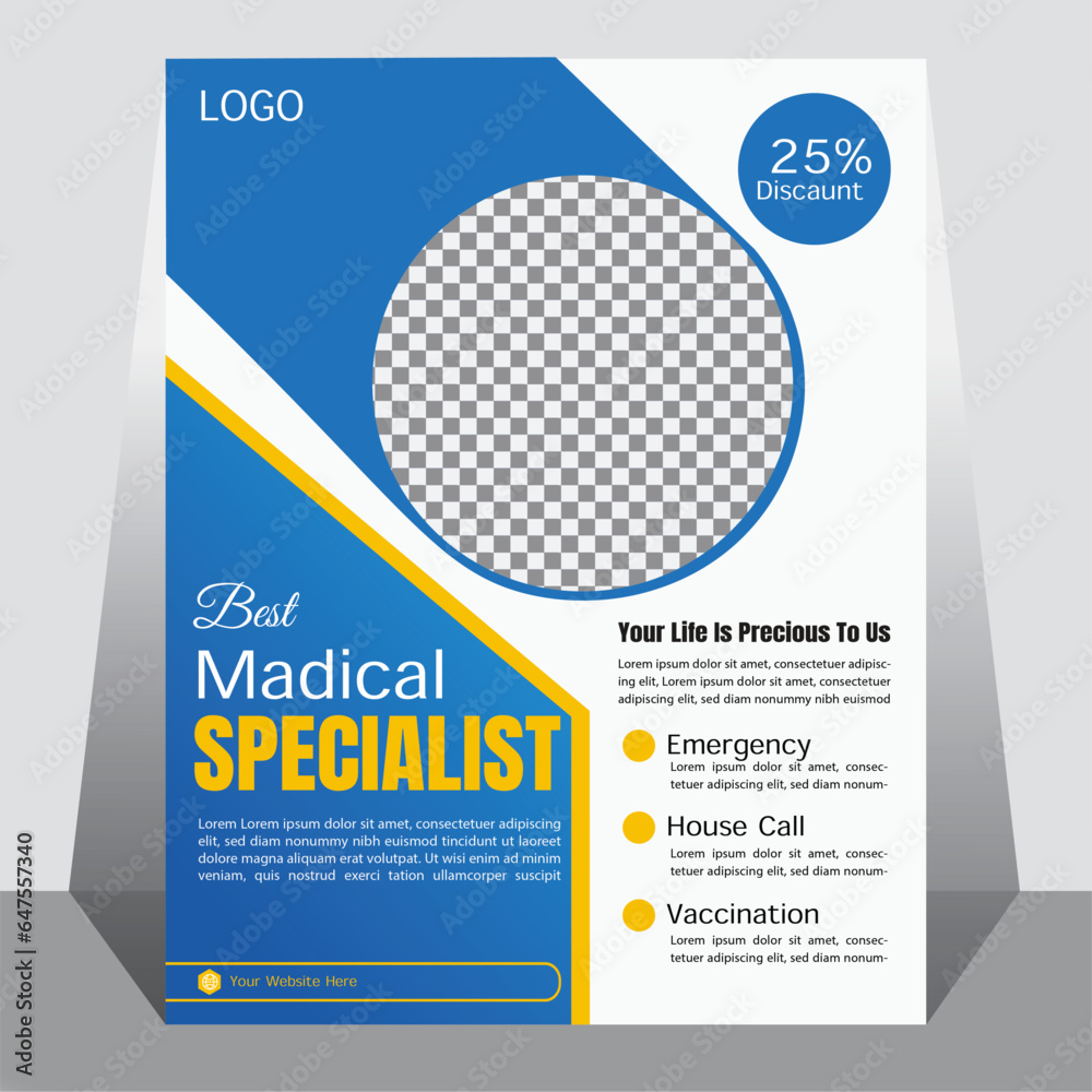 Medical Vertical business conference flyer template. Vertical Medical ...