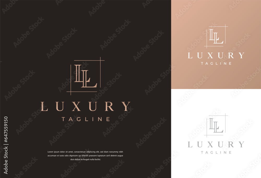 LL logo design concept with background. Initial based creative, minimal ...