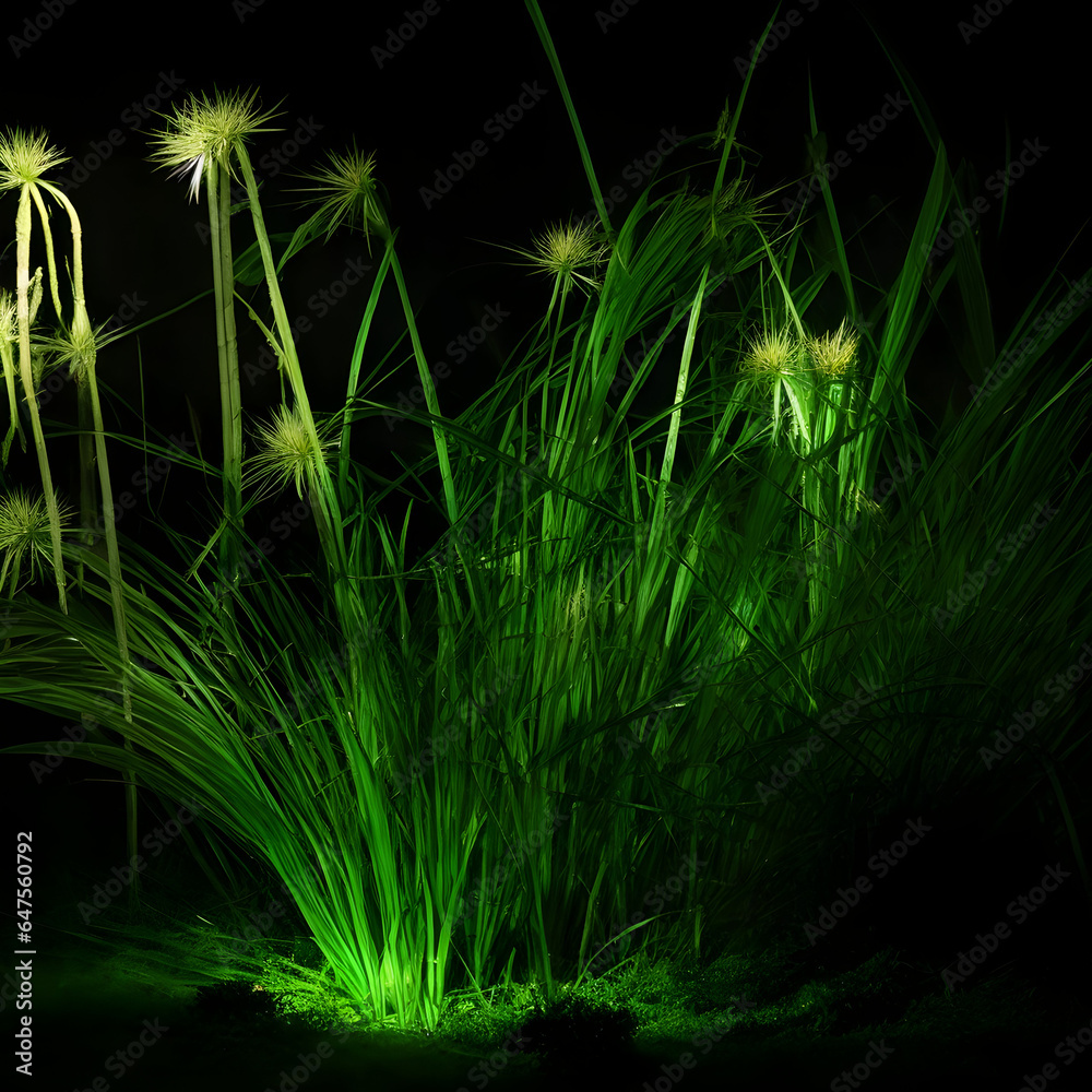 fireworks in the grass, Cyperus papyrus, better known by the common ...