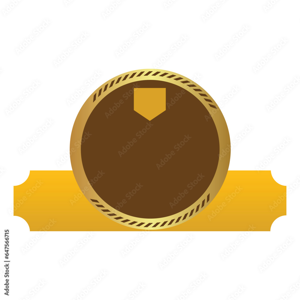Gold badges vector, clip art, and symbol. Flat design of badge concept and simple design Stock ...