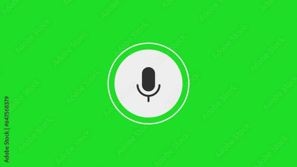 voice recording podcast mic microphone button icon animation template ...