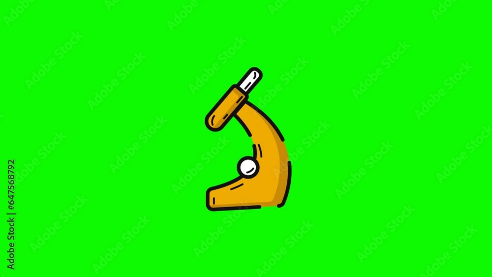 Animated icon Simple microscope line. Vector illustration isolated on a ...