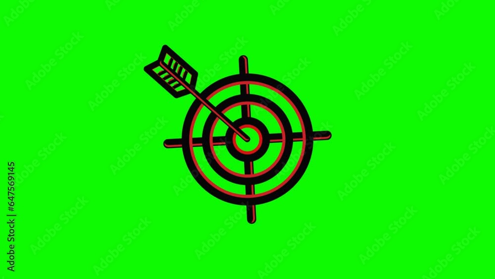 Vidéo Stock 2D Target goal icon. Marketing targeting strategy symbol ...