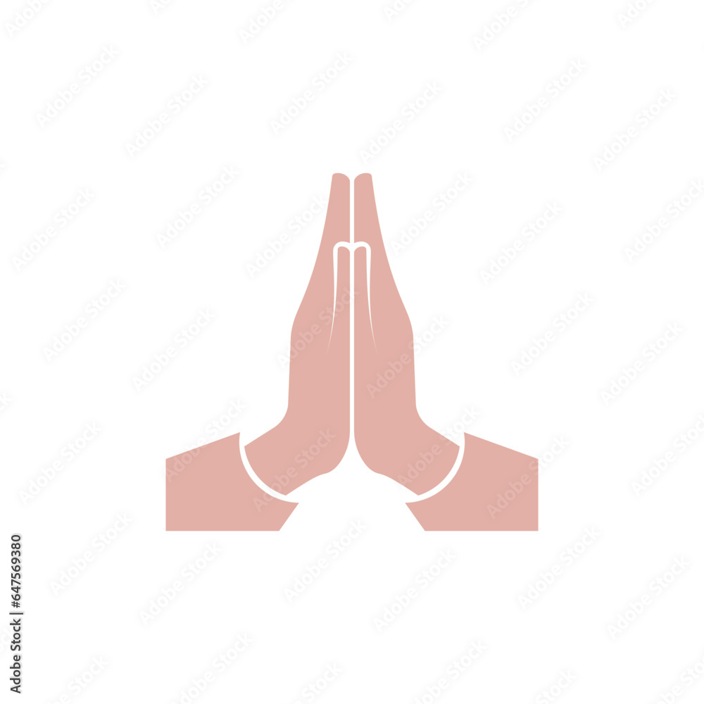 simple praying hands icon. concept of giving, support, spirituality ...