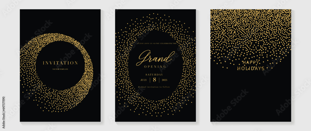 Luxury invitation card background vector. Golden curve elegant, gold ...