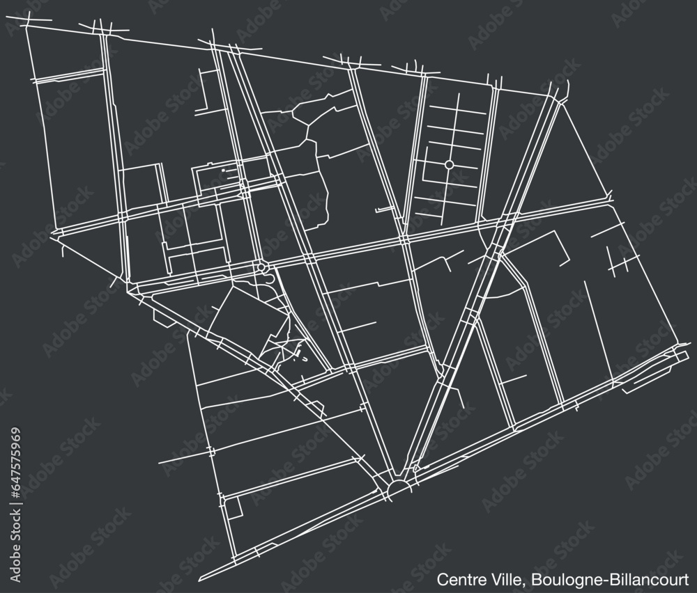 Detailed hand-drawn navigational urban street roads map of the CENTRE ...