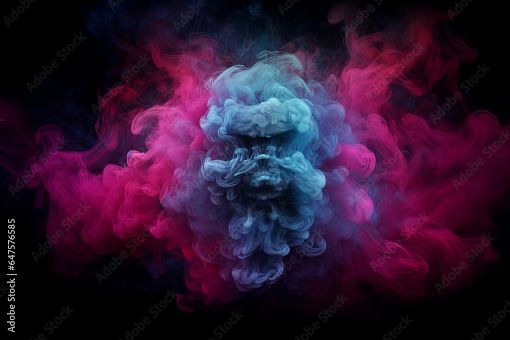 Christmas Horror smoke cloud background , pink blue neon light, dark ...