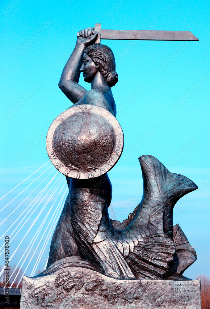 Warsaw, Poland, Europe - Mermaid of Warsaw - Syrenka Warszawska, symbol ...