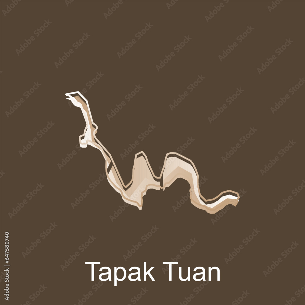 Map City of Tapak Tuan, World Map International vector template with ...