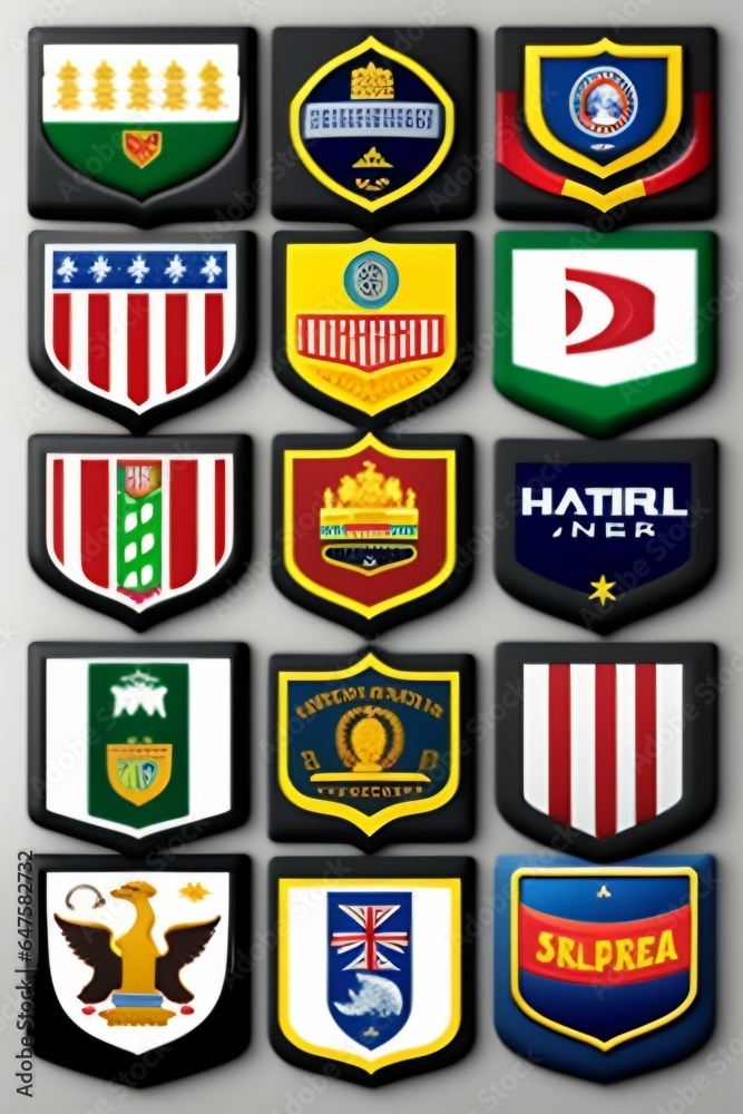 flags of the world, flags of countries as badges Stock Photo | Adobe Stock