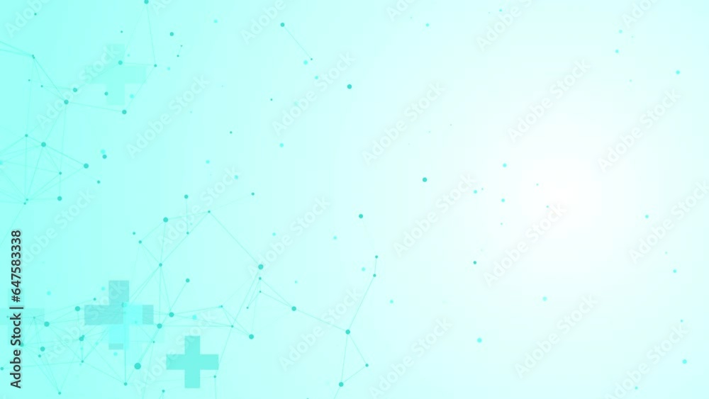 Abstract medical animated wallpaper with crosses and connected lines ...